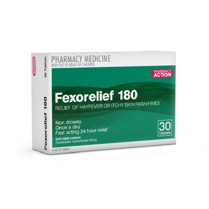 Buy Pharmacy Action Fexorelief 180mg Tablets 30 Online