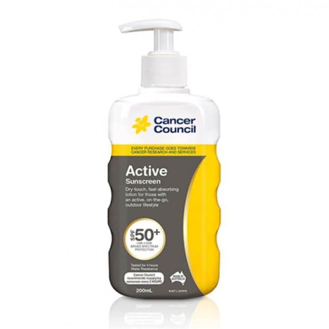 Buy Cancer Council Active Sunscreen Pump SPF50+ 200ml Online | Pharmacy ...