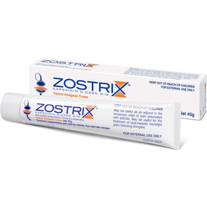 Buy Zostrix Topical Analgesic Cream 45g Online | Pharmacy Direct
