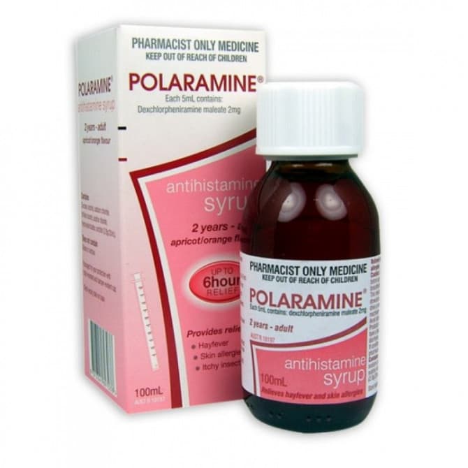 Polaramine Syrup 100ml S3 - 9317935015469