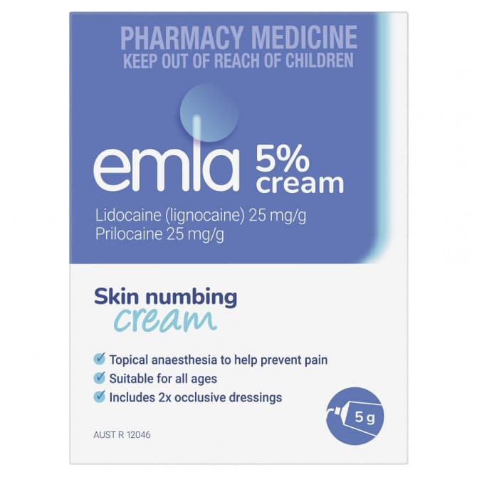 Buy Emla 5% Cream 1 x 5g (with 2 dressings) Online | Pharmacy Direct
