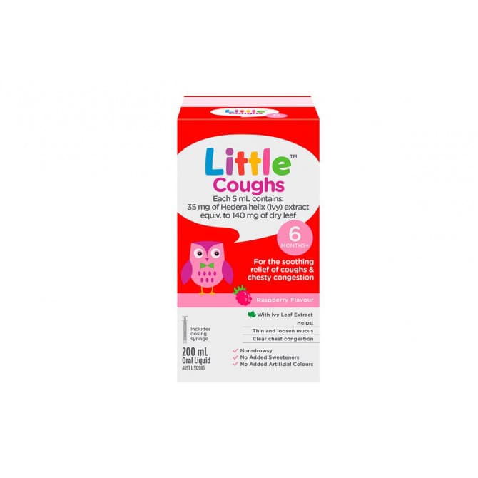 Buy Little Coughs Raspberry With Ivy Leaf Extract Oral Liquid 200ml Online