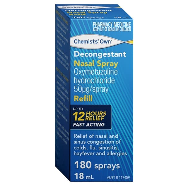 Buy Chemists Own Decongestant Nasal Spray Refill 18ml Online