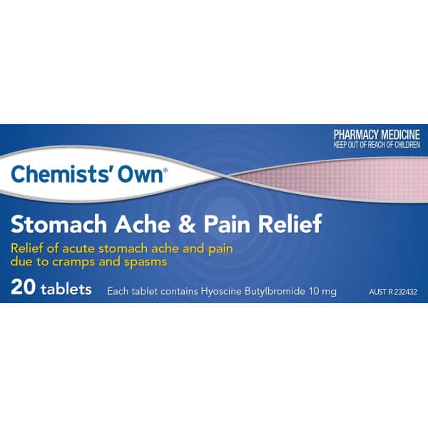 Buy Chemists Own Stomach Ache And Pain Relief 10mg 20 Tablets Online