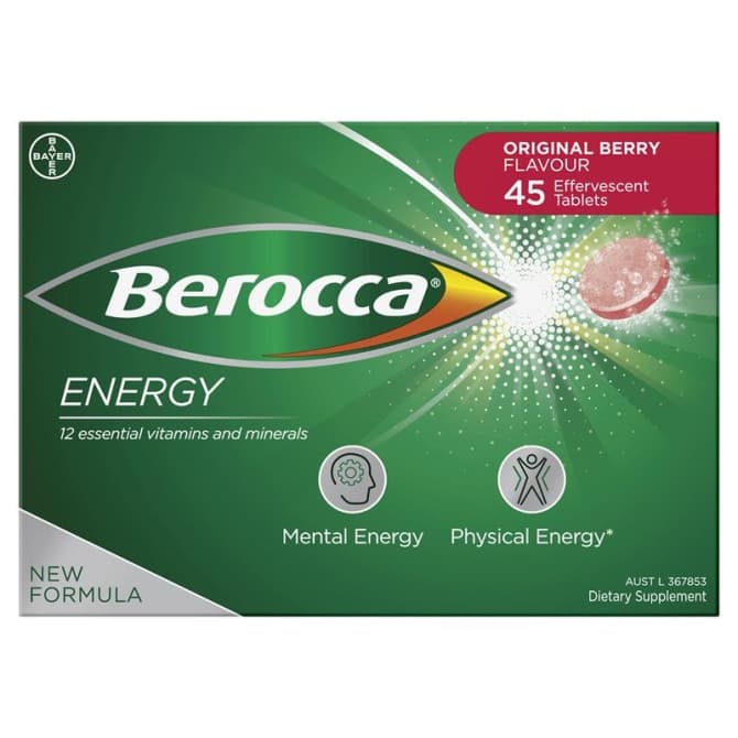 Buy Berocca Energy Original Berry Effervescent 45 Tablets Online