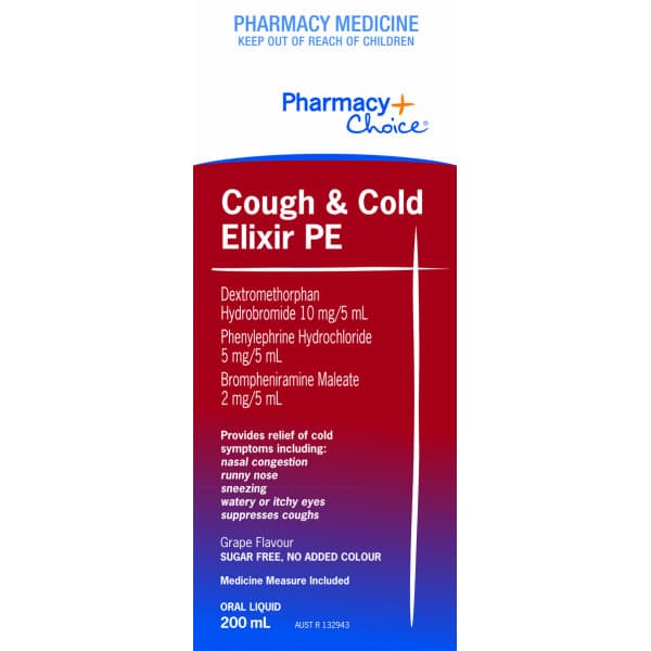 Buy Pharmacy Choice Cough and Cold Elixir PE 200ml Online