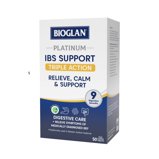 Buy Bioglan Platinum IBS Support Triple Action Relieve, Calm, & Support ...