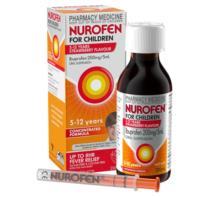 Buy Nurofen Children 5 To 12 Years Pain and Fever Relief Concentrated Liquid 200mg/5mL Ibuprofen ...