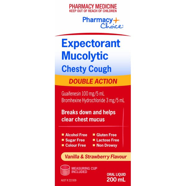 Pharmacy Choice Expectorant Mucolytic Chesty Cough 200ml - 9316100701268