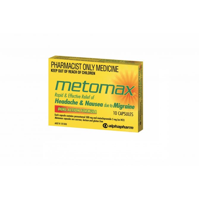 Buy Metomax 10 Capsules 5mg/500mg (S3) Online