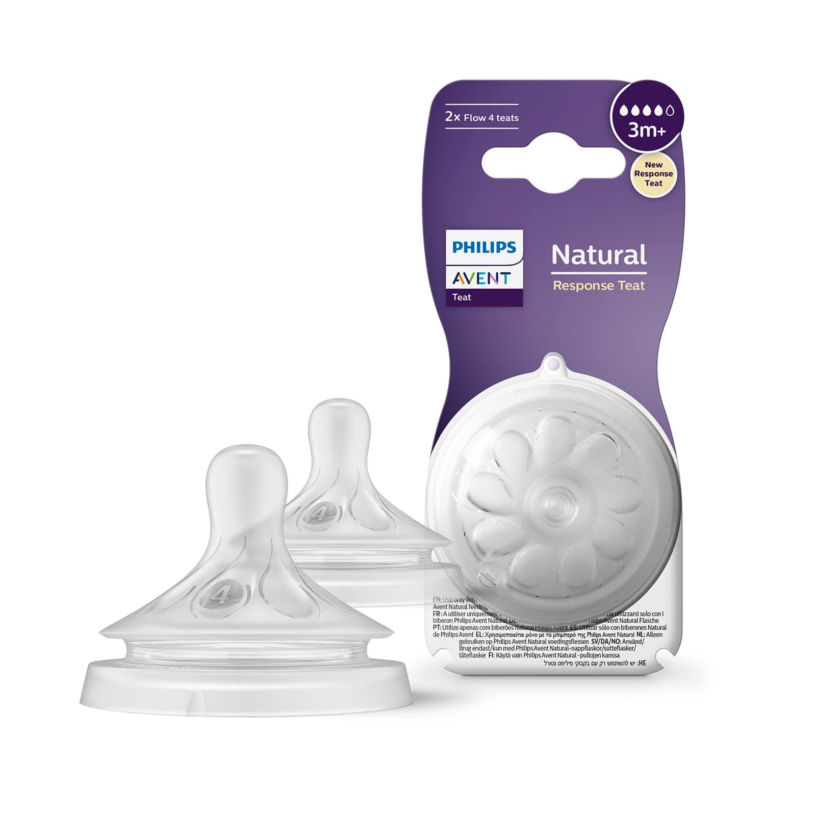 Buy Avent Natural Response Teats 3 Month Plus 2 Pack Online